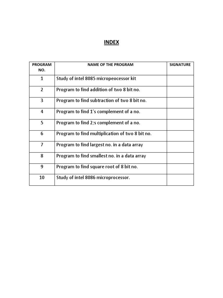 Microprocessor Lab Manual | PDF | Computer Memory | Electronic Engineering Microprocessor Lab Manual | PDF | Computer Memory | Electronic Engineering