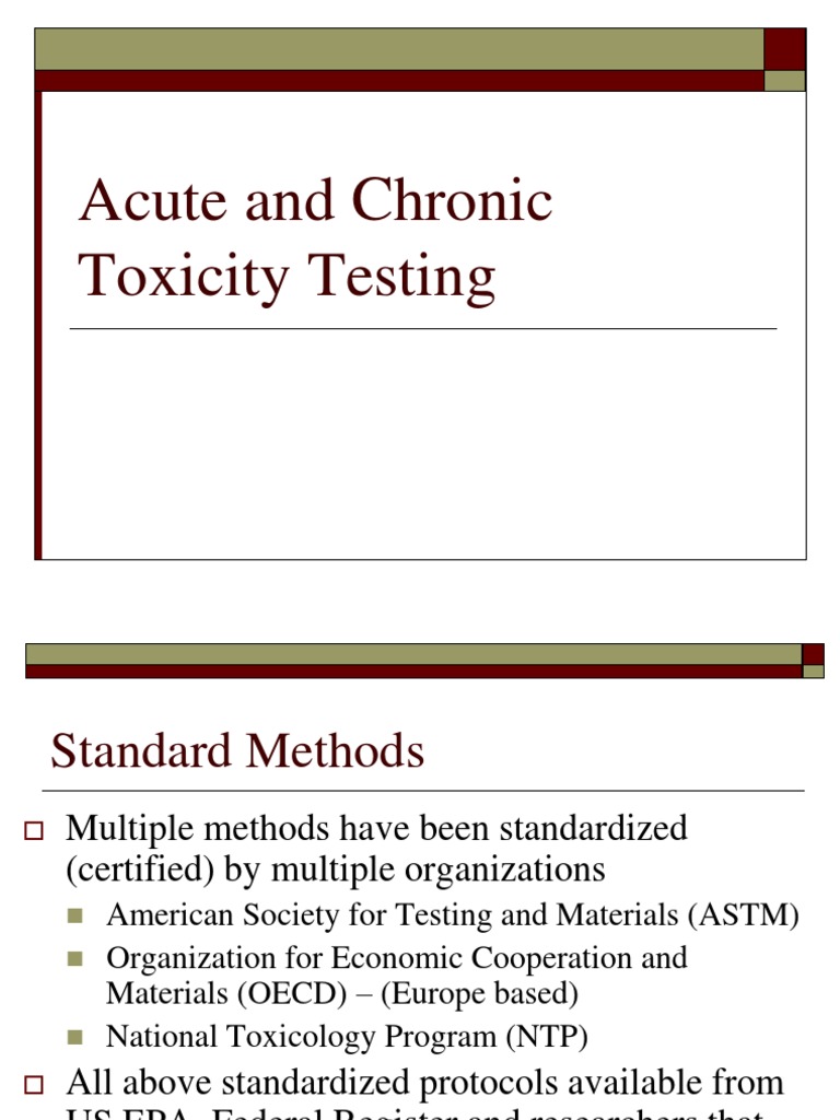 Acute & Chronic Toxicity Testing | PDF | Toxicity | Standard Deviation