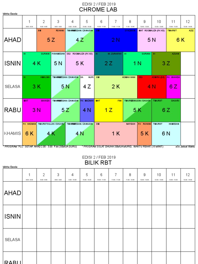 Chrome Lab Timetable | PDF