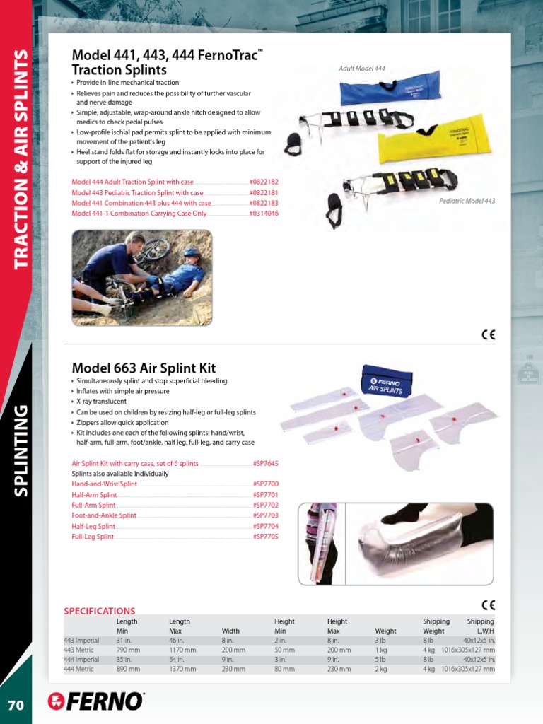 Ferno Traction Splints | PDF | Medical Specialties | Clinical Medicine