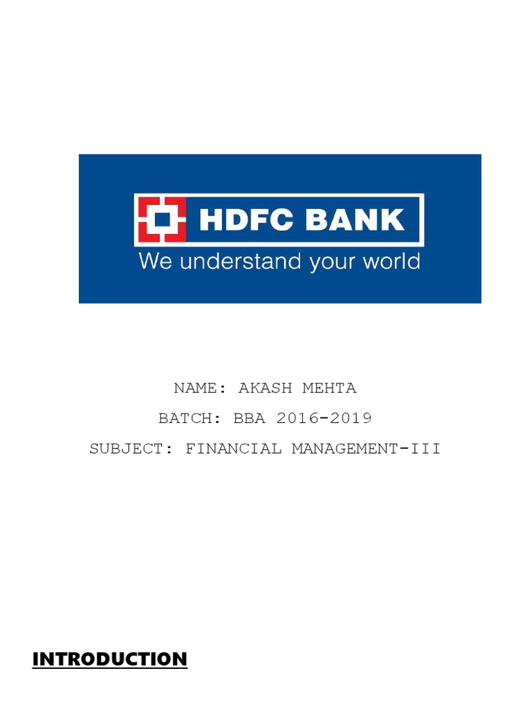 HDFC Bank | PDF | Financial Ratio | Financial Accounting