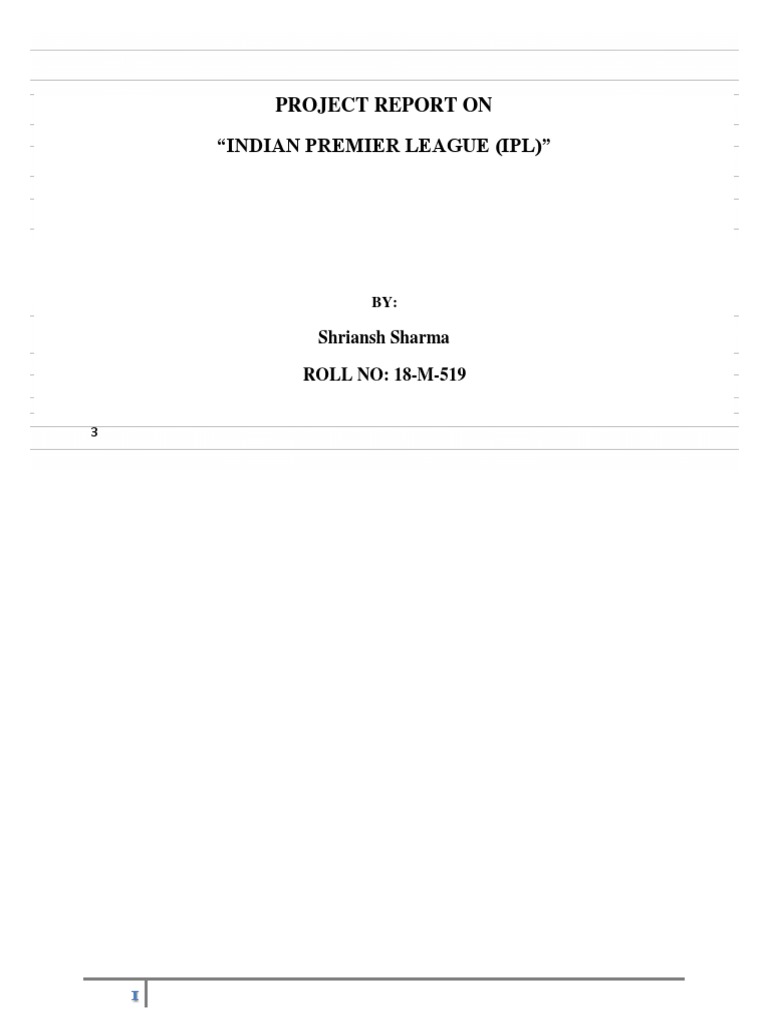 IPL Assignment | PDF | Cricket | Cricket Competitions