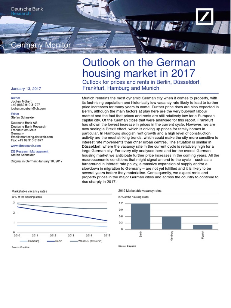 German Housing Outlook | PDF | Real Estate Economics | Unemployment
