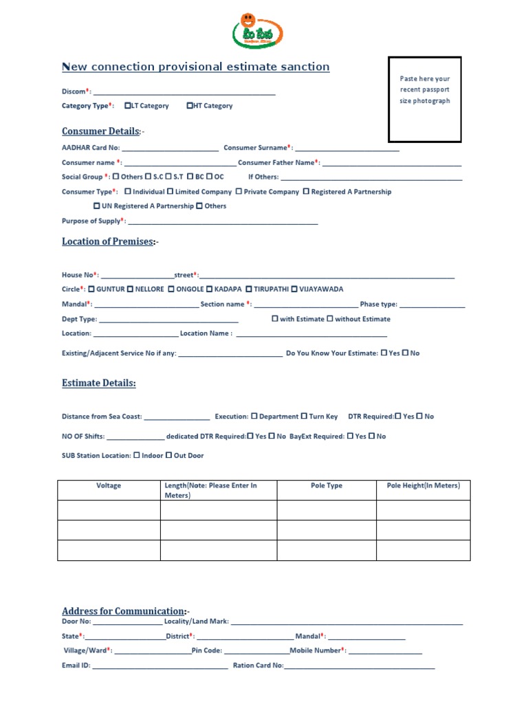 SPDCL New Connection | PDF | Privacy | Government Information