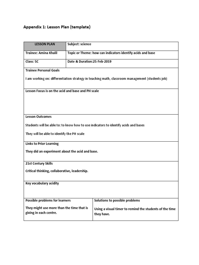 Lesson Plan 2 | Download Free PDF | Lesson Plan | Behavior Modification