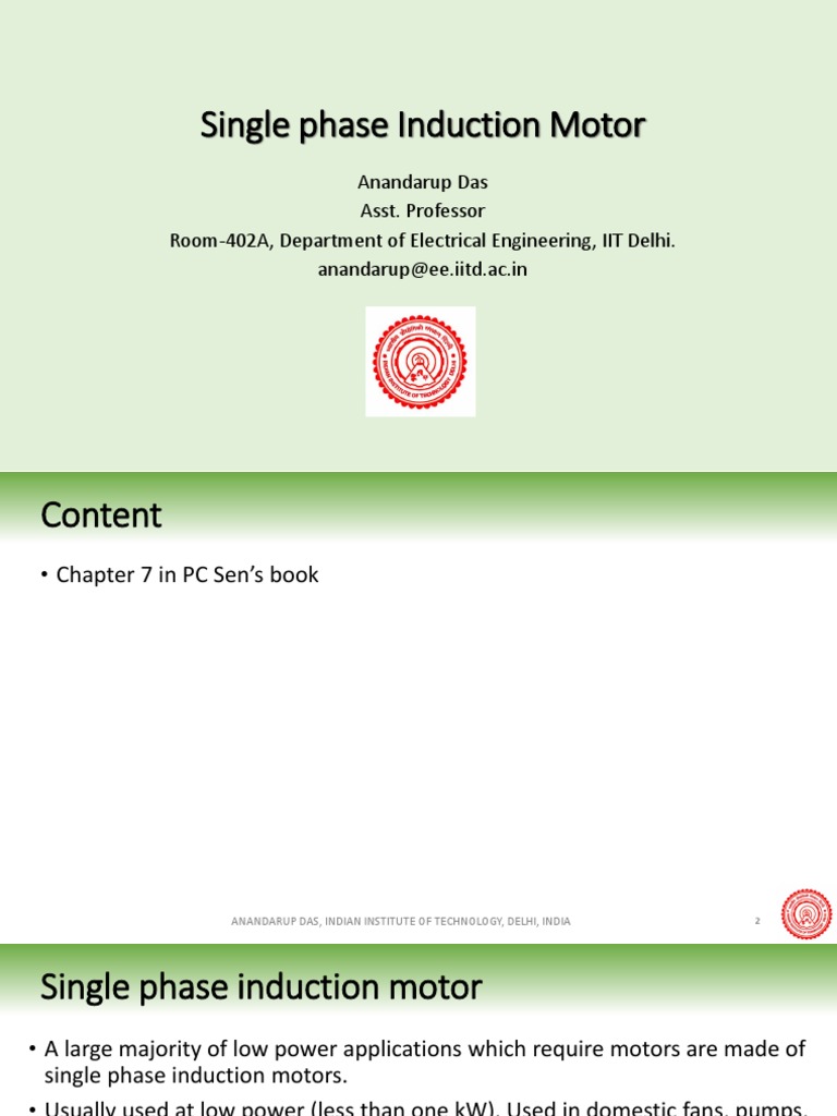 Single Phase IM | PDF | Electric Motor | Magnetic Devices