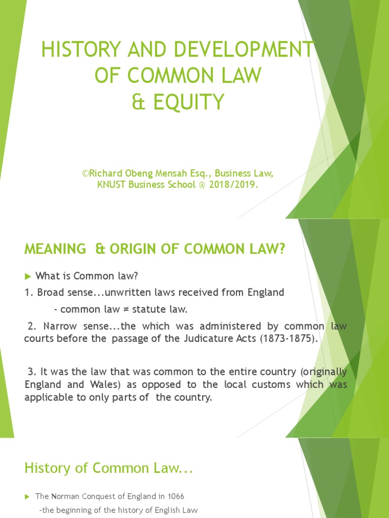 History and Development of Common Law and Equity | PDF | Equity (Law ...