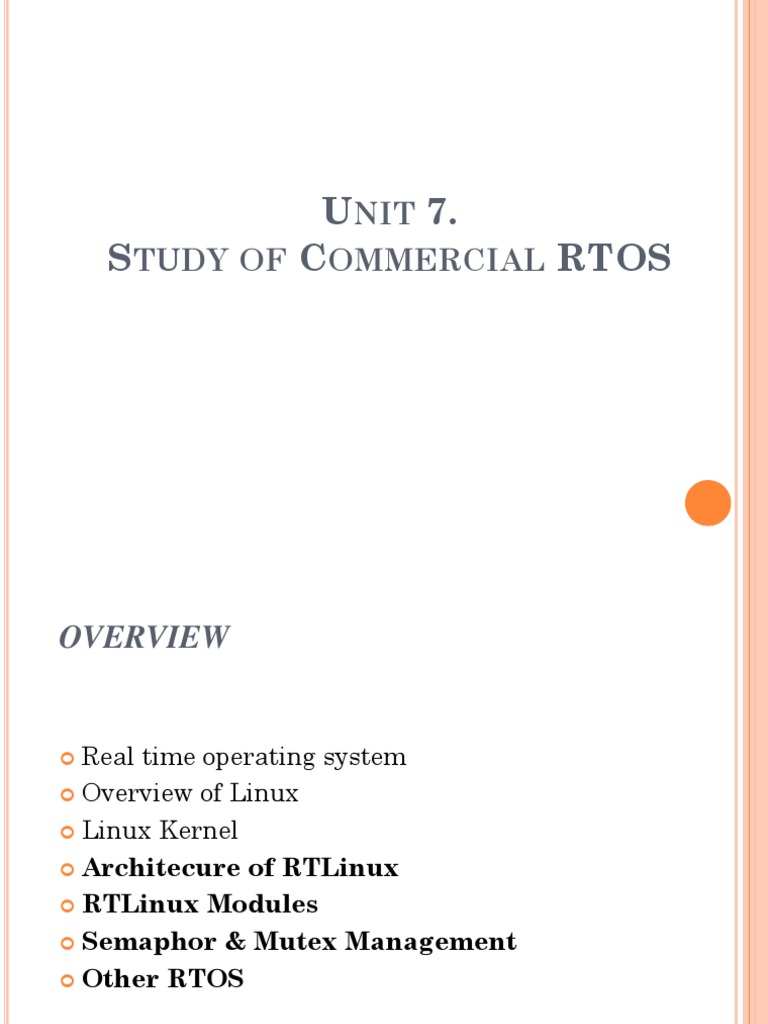 Understanding Real-Time Operating Systems: A Comprehensive Study of Real-Time Linux (RTLinux ...