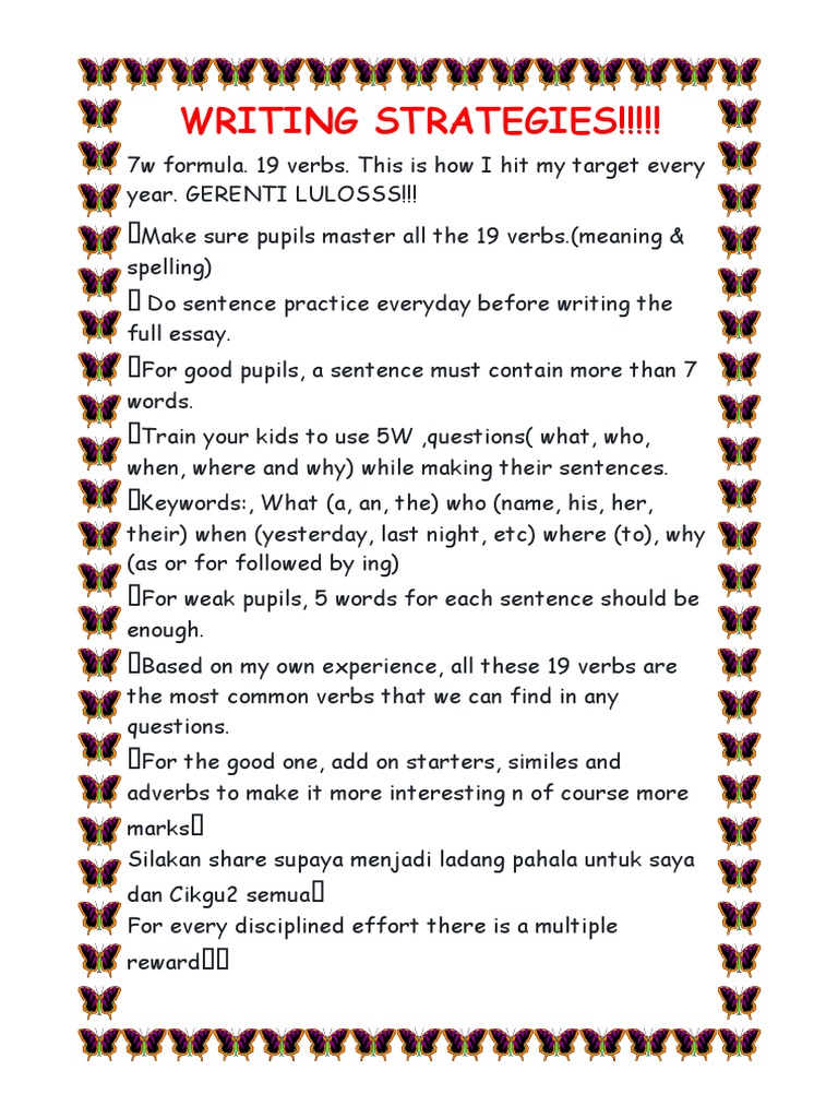 Writing Strategies | PDF