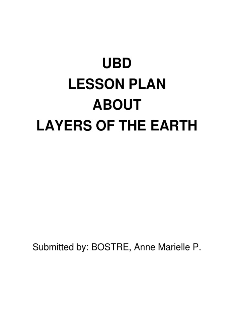 UBD Lesson Plan Science Grade 6 | PDF