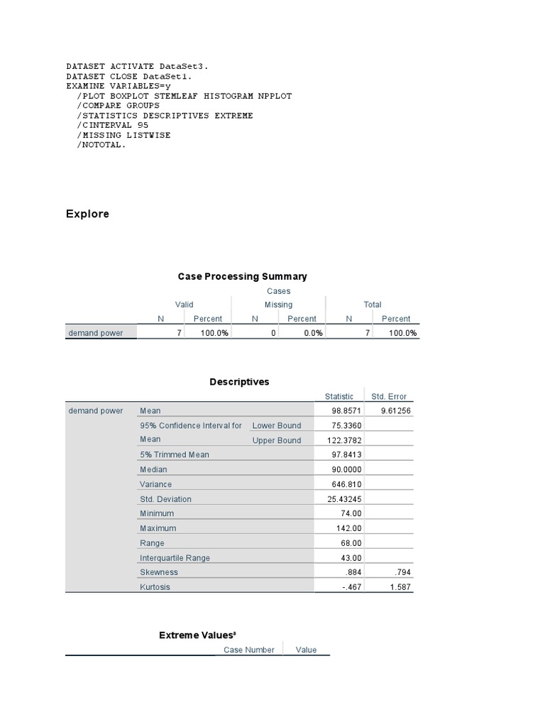 Explore: Case Processing Summary | Download Free PDF | Errors And Residuals | Correlation And ...