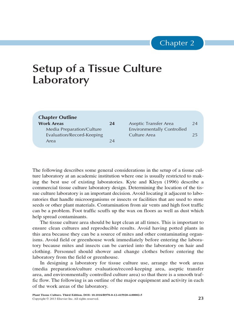 Chapter 2 - Setup of A Tissue Culture Laboratory - 2013 - Plant Tissue ...