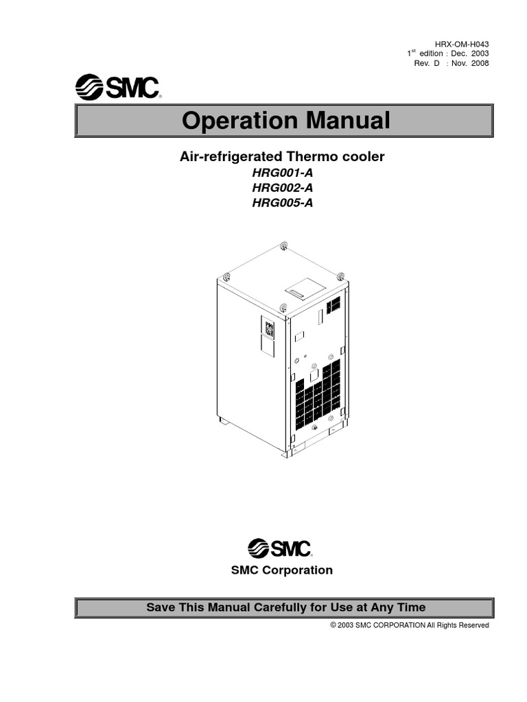 SMC Recirculating Chiller Manual | Download Free PDF | Electrical ...