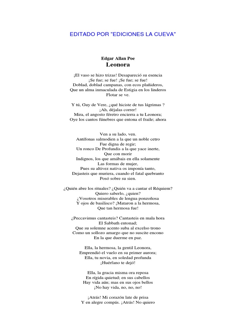 Poe Edgar Allan - Leonora PDF | PDF