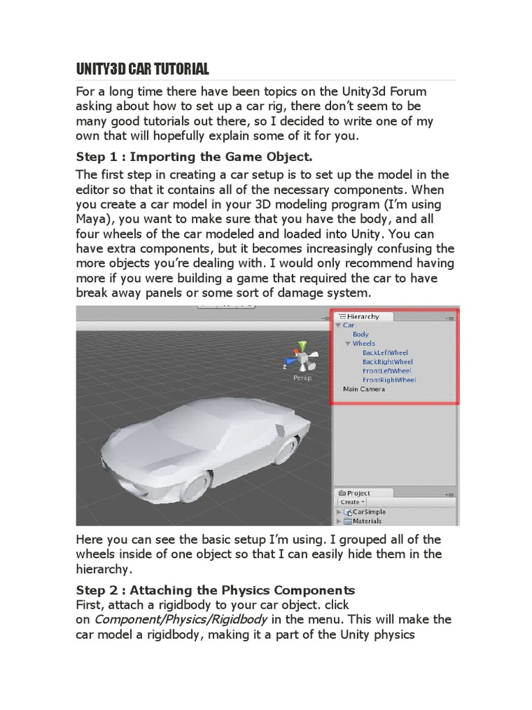 Unity3d Car Tutorial | PDF | Torque | Gear