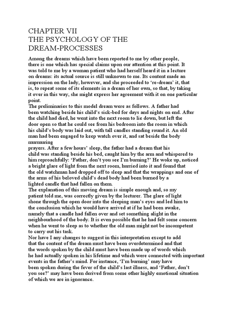 The Psychology of Dream Processes by Sigmund Freud | PDF | Dream ...