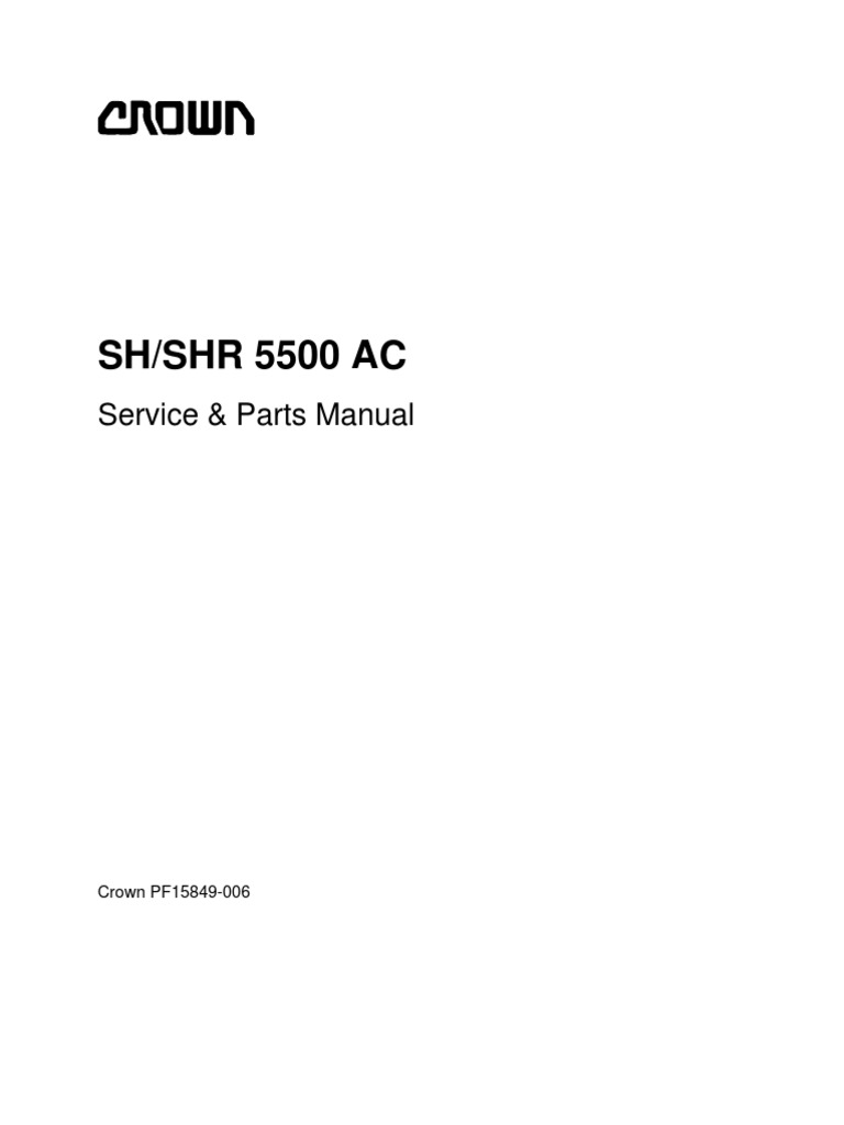Manual de Partes Crown SH-SHR5500 - Ac PDF | PDF | Manufactured Goods ...