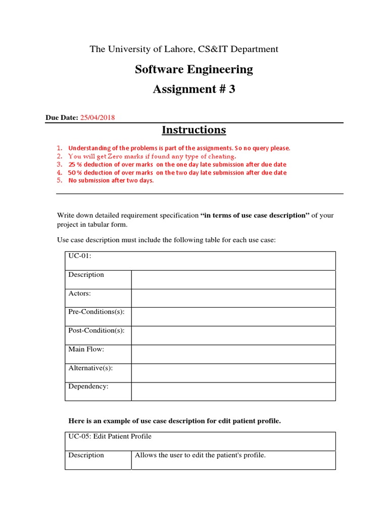 Software Engineering Assignment # 3: Instructions | PDF