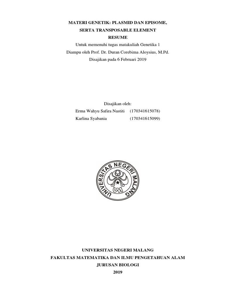 PLASMID DAN EPISOM Pada Bagian Pengantar Bab Ini | PDF