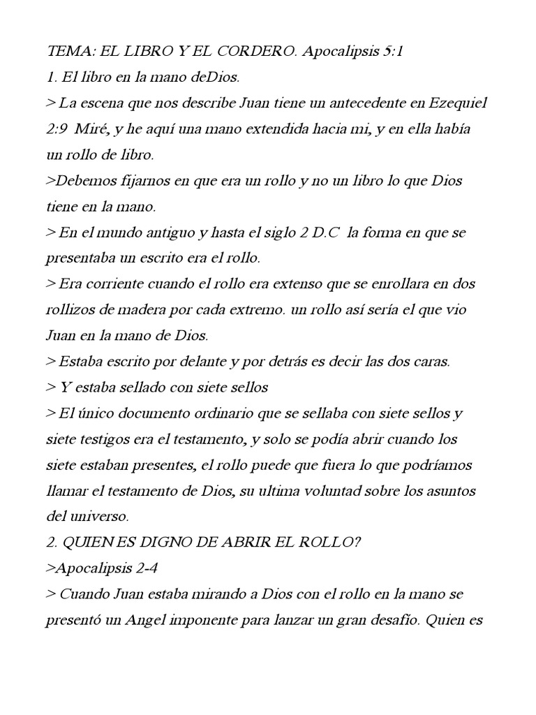El Libro Del Cordero | PDF | Cordero de Dios | Libro de revelación