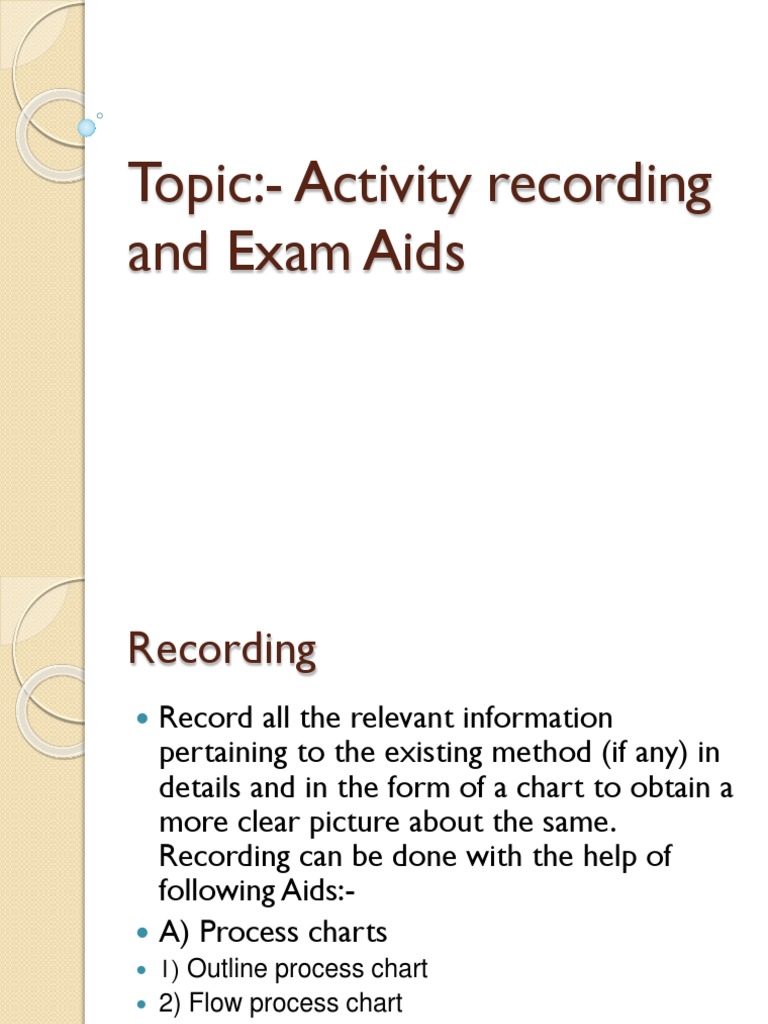 Activity Recording and Exam Aids | PDF