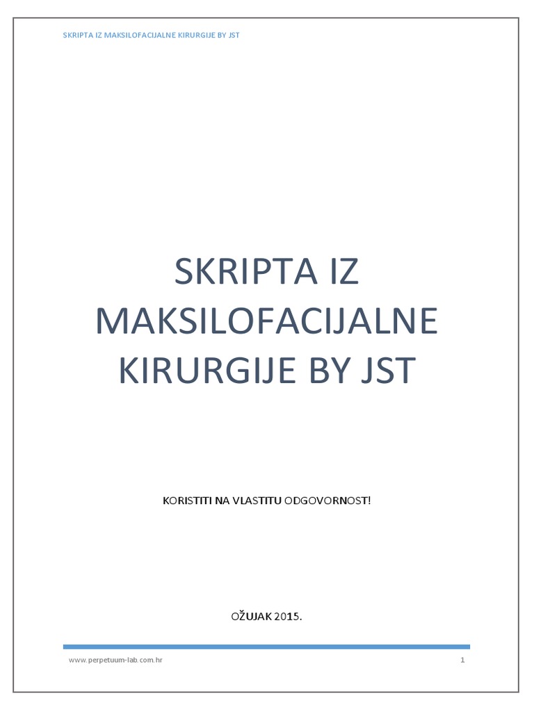 Skripta Iz Maksilofacijalne Kirurgije | PDF