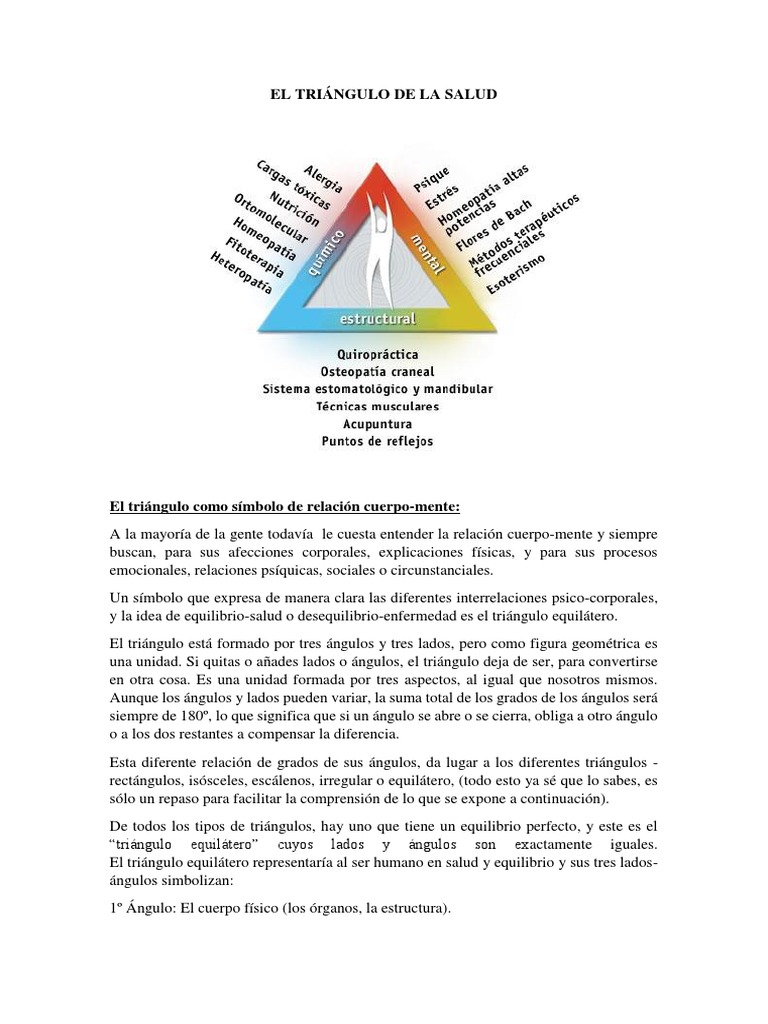 El Triángulo de la Salud: Cuerpo, Mente y Química | PDF | Psique ...