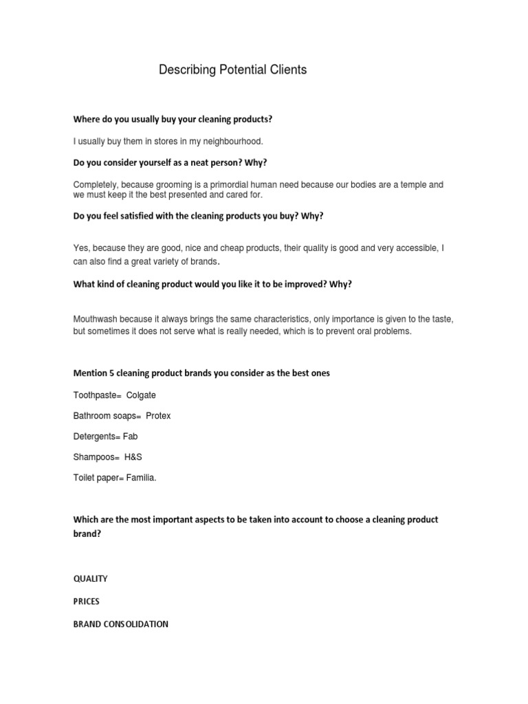 Describing Potential Clients | PDF | Brand | Market (Economics)