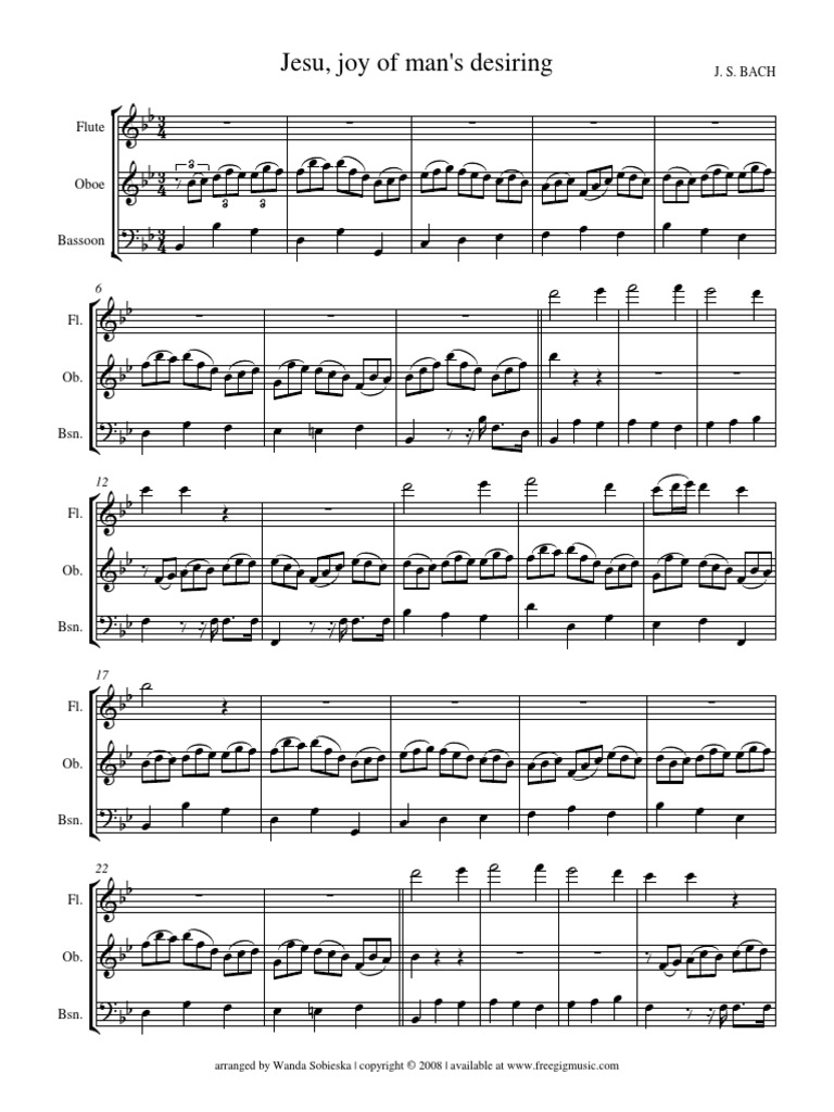 FL Ob BSN - Jesu Joy of Mans Desiring PDF | PDF