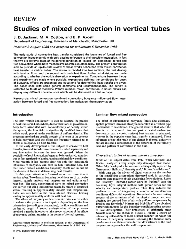 Mixed Convection in Vertical Tubes | PDF | Heat Transfer | Fluid Dynamics