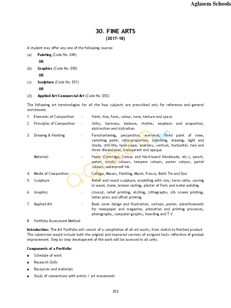 Fine Arts Course Overview and Assessment | PDF | Printmaking | Lithography