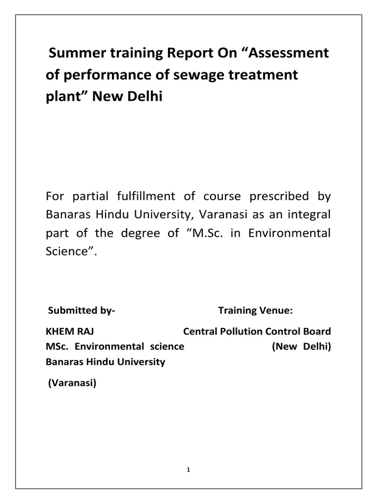 STP REPORT by Khemraj | PDF | Wastewater | Sewage