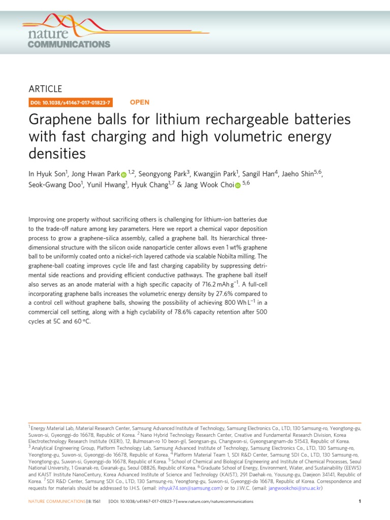 Graphene Balls | PDF | Graphene | Lithium Ion Battery
