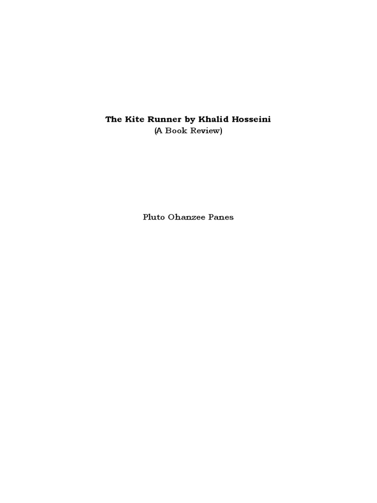 The Kite Runner by Khalid Hosseini PDF | PDF