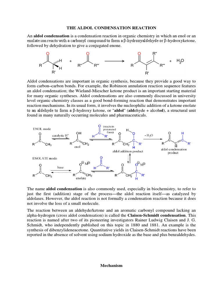 Theory of The Aldol Condensation Reaction | PDF | Functional Group ...