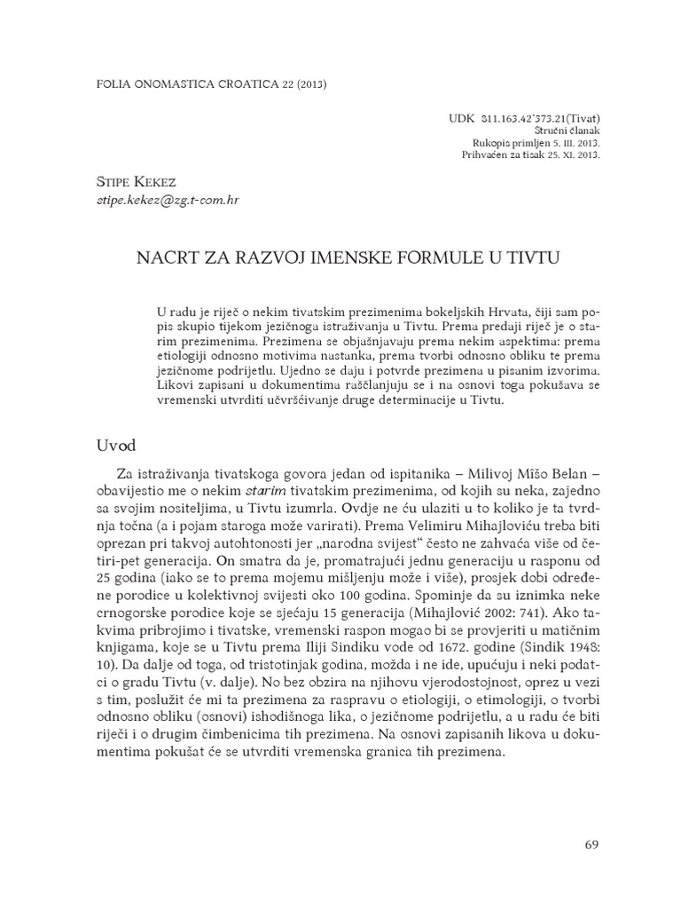 Nacrt Za Razvoj Imenske Formule U CG | PDF