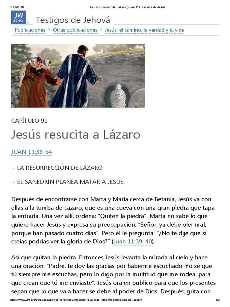 La Resurrección de Lázaro (Juan 11) _ La Vida de Jesús | Resurrección ...