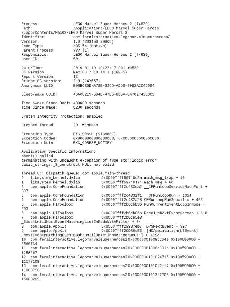 Crash Report | PDF | Operating System Technology | Software Engineering