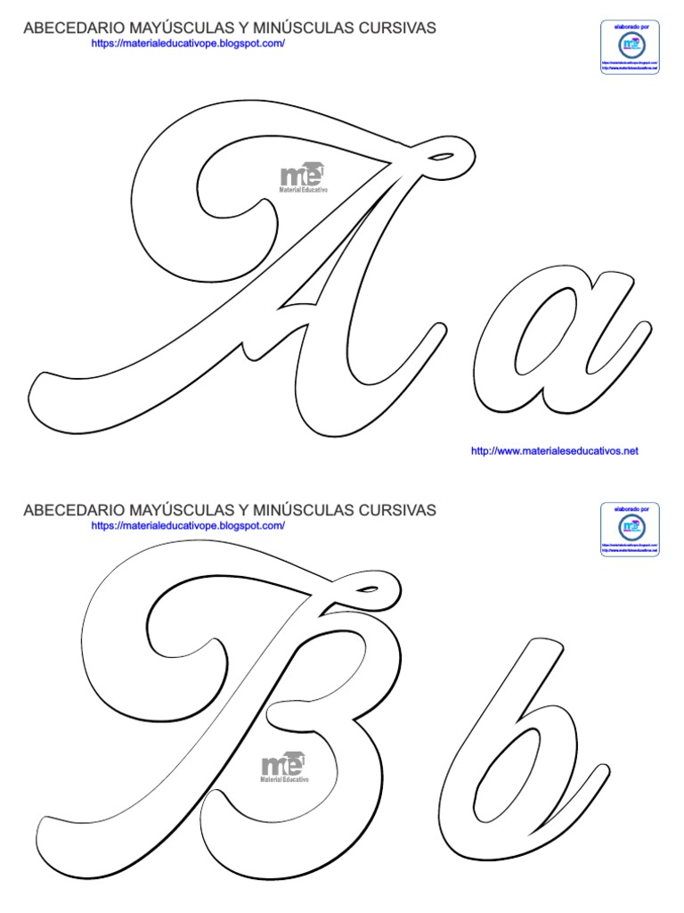 Abecedario Cursivo: Mayúsculas y Minúsculas | PDF
