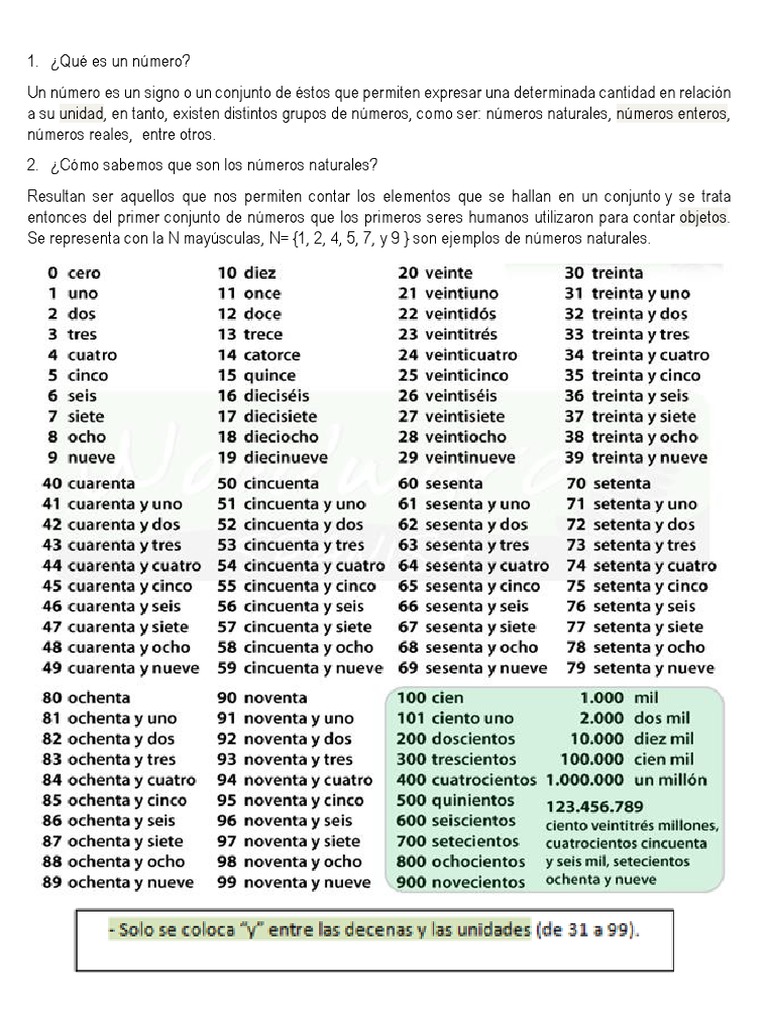 Escritura de Numero | PDF