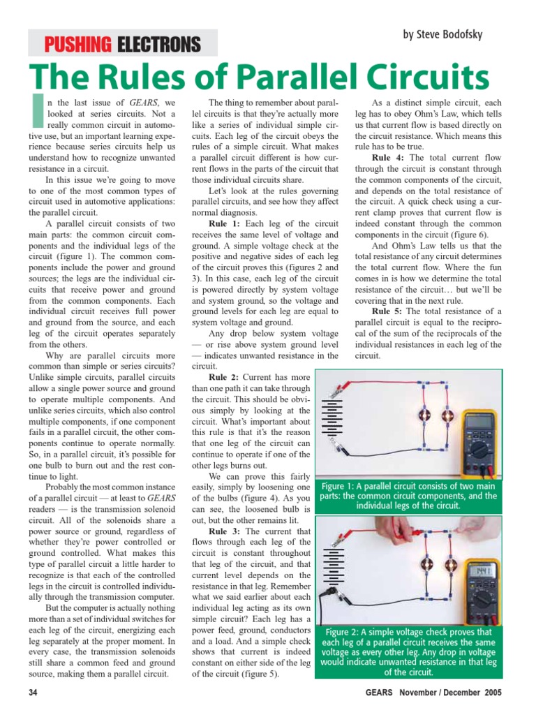 The Rules of Parallel Circuits | PDF | Series And Parallel Circuits ...