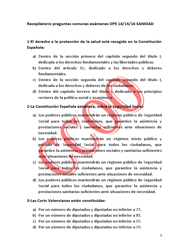 Recopilatorio Preguntas Parte Comun de Examenes PDF | PDF | Esfera pública | Gobierno
