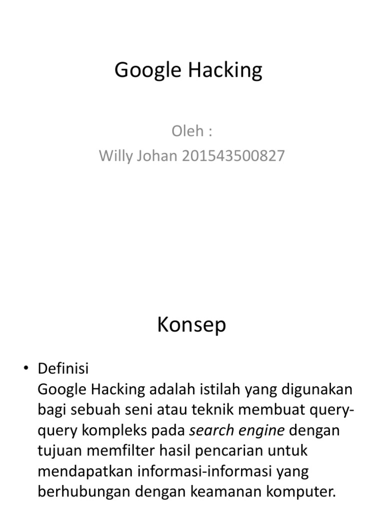 Konsep Dasar Google Hacking | PDF
