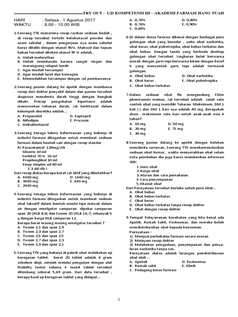 2.soal Try Out Ukom 100 Soal | PDF