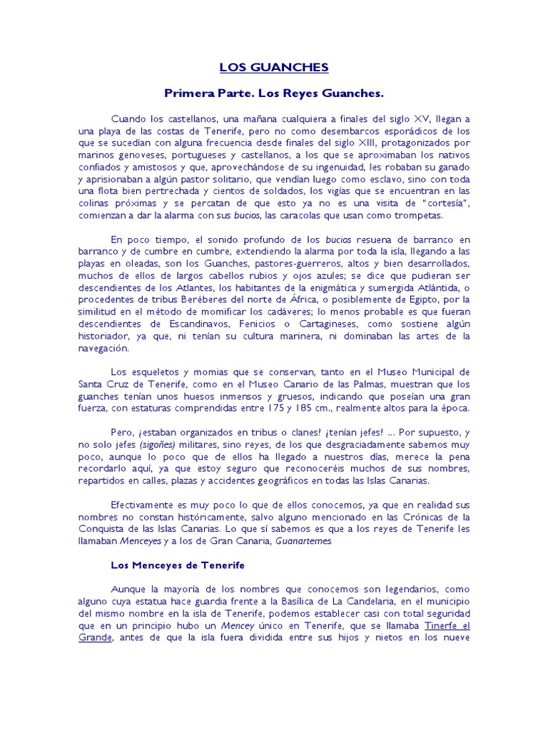 Reyes Guanches de Tenerife y Gran Canaria | PDF