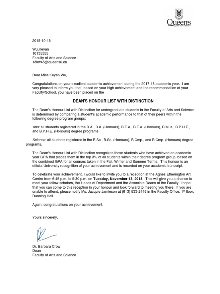 Deans Honors With Distinction | PDF | Sports & Recreation | Foreign ...