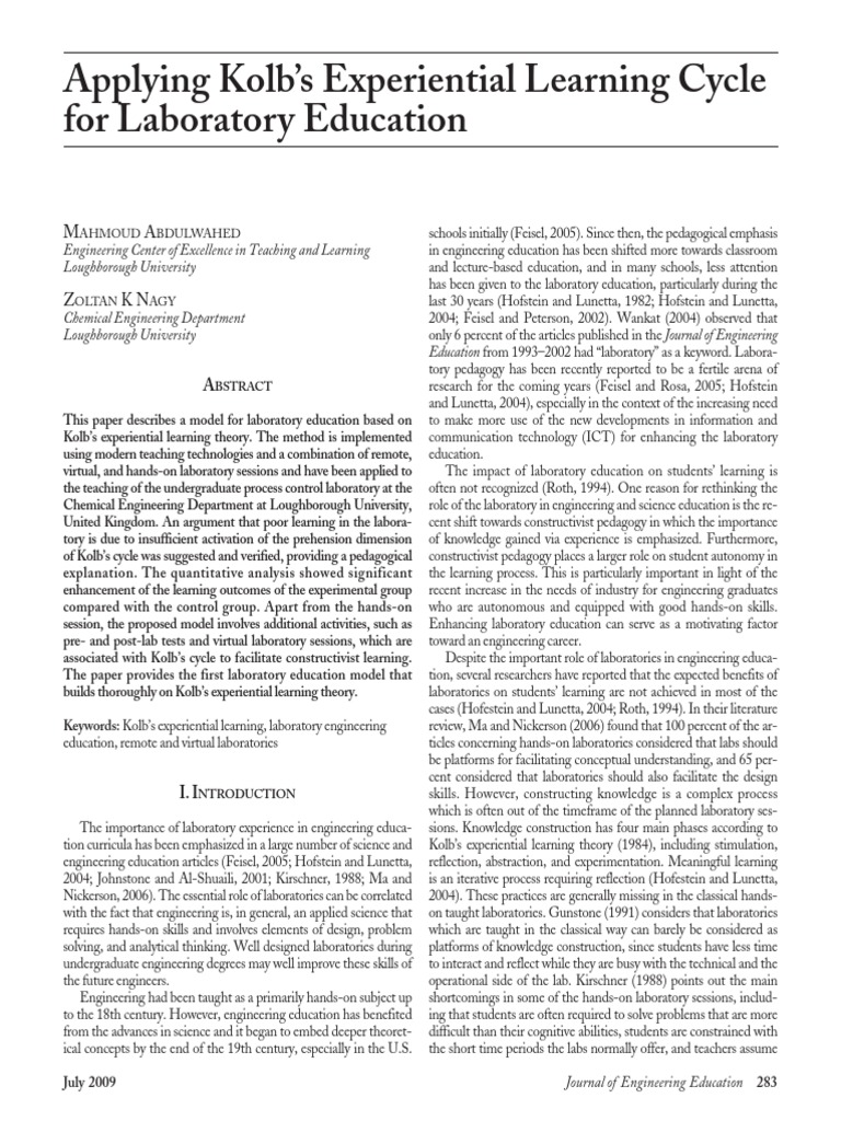 Experiential Learning | PDF | Statistical Hypothesis Testing | Experiment