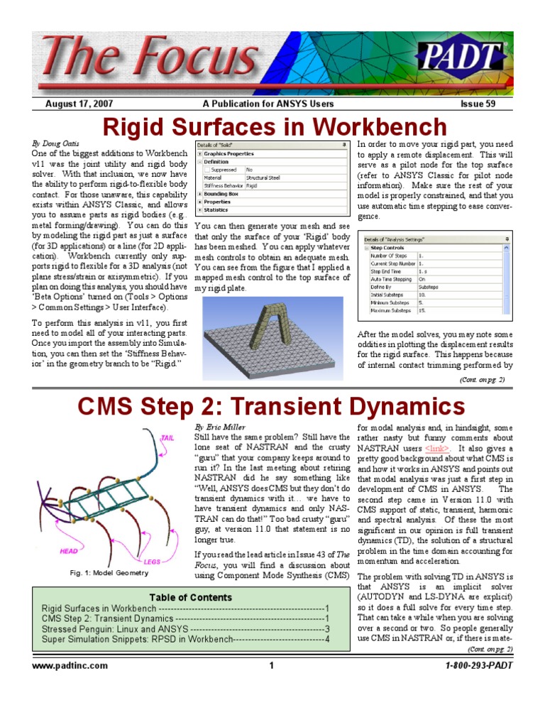 Rigid Surfaces in Ansys Workbench | PDF | Linux | Secure Shell