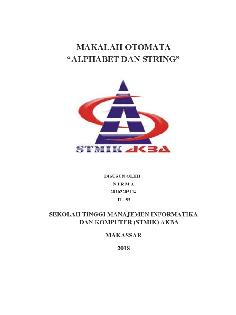 Makalah Alphabet Dan String | PDF