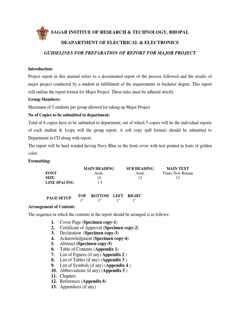 Major Project Report Format | PDF | Electronic Engineering | Data ...